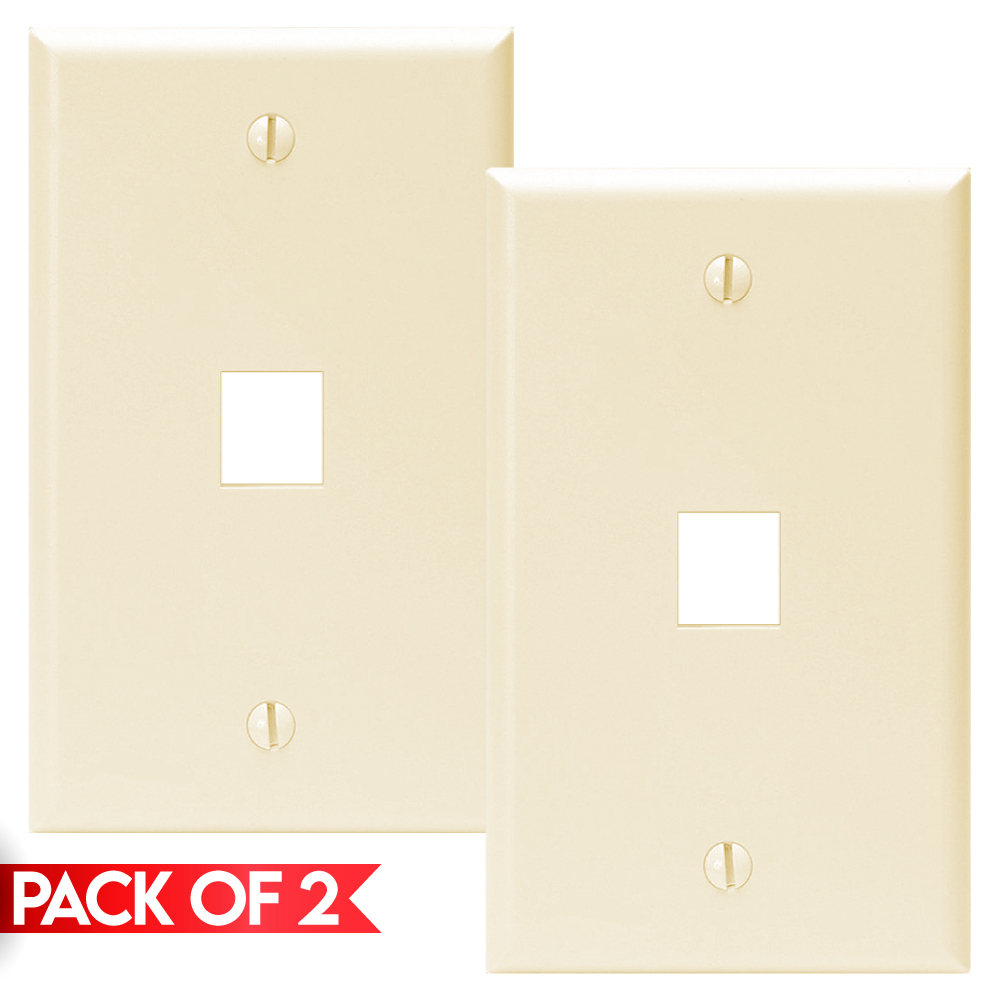 Cmple - [2 Pack] 1 Port Keystone Wall Plate, Snap-In Keystone Jack ...