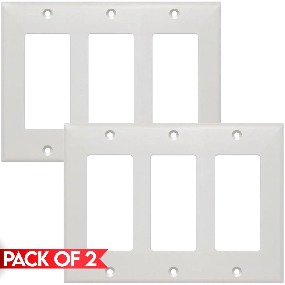 Cmple - 3-Gang Wall Plate, GFCI Device, Outlet Frame, Standard Size ...