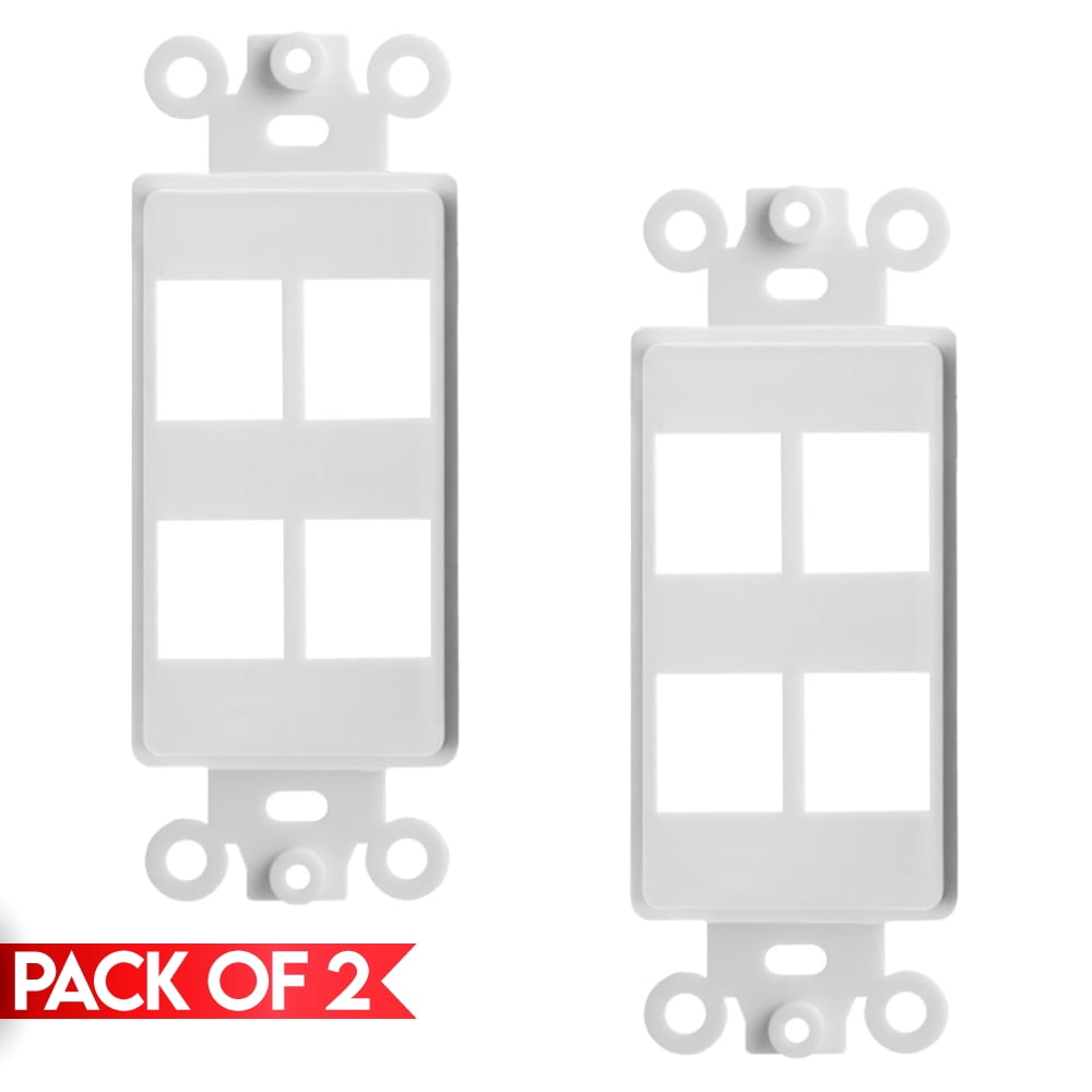 Cmple - 2 Pack 4 Port Decorator Wall Plate Insert 1-Gang Keystone ...