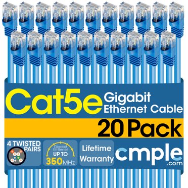 Cmple - Cat6 Cable 1000ft Bulk Lan Ethernet Cat 6 Wire Network UTP 23AWG CMR Riser 10Gbps 550 ...