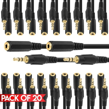Cmple - [10 PACK] 6 Inches Headphone Extension Cord, 3 Pole TRS 3.5mm ...