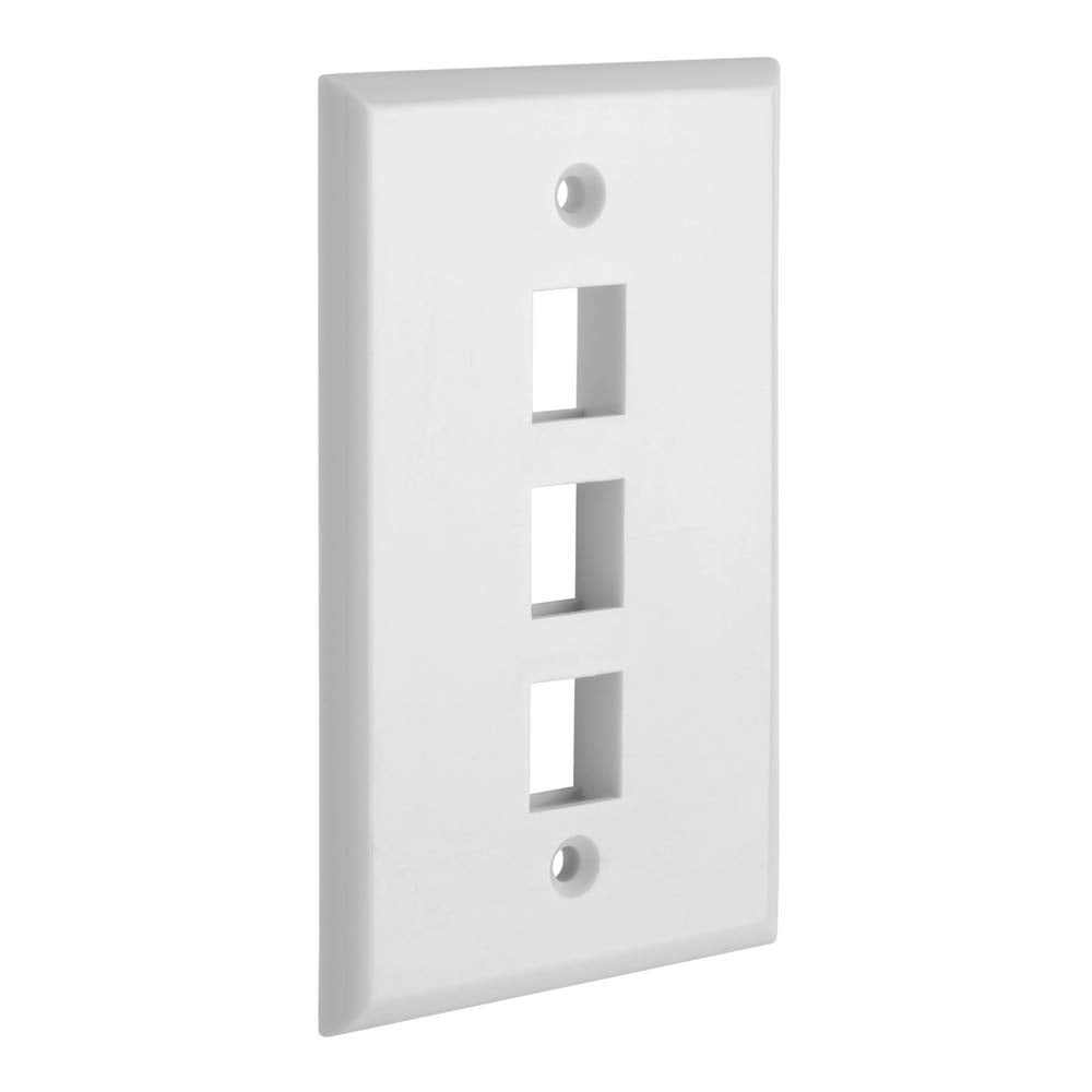 Cmple - 3 Port Keystone Wall Plate 1 Gang Wall Plate with Standard Size ...