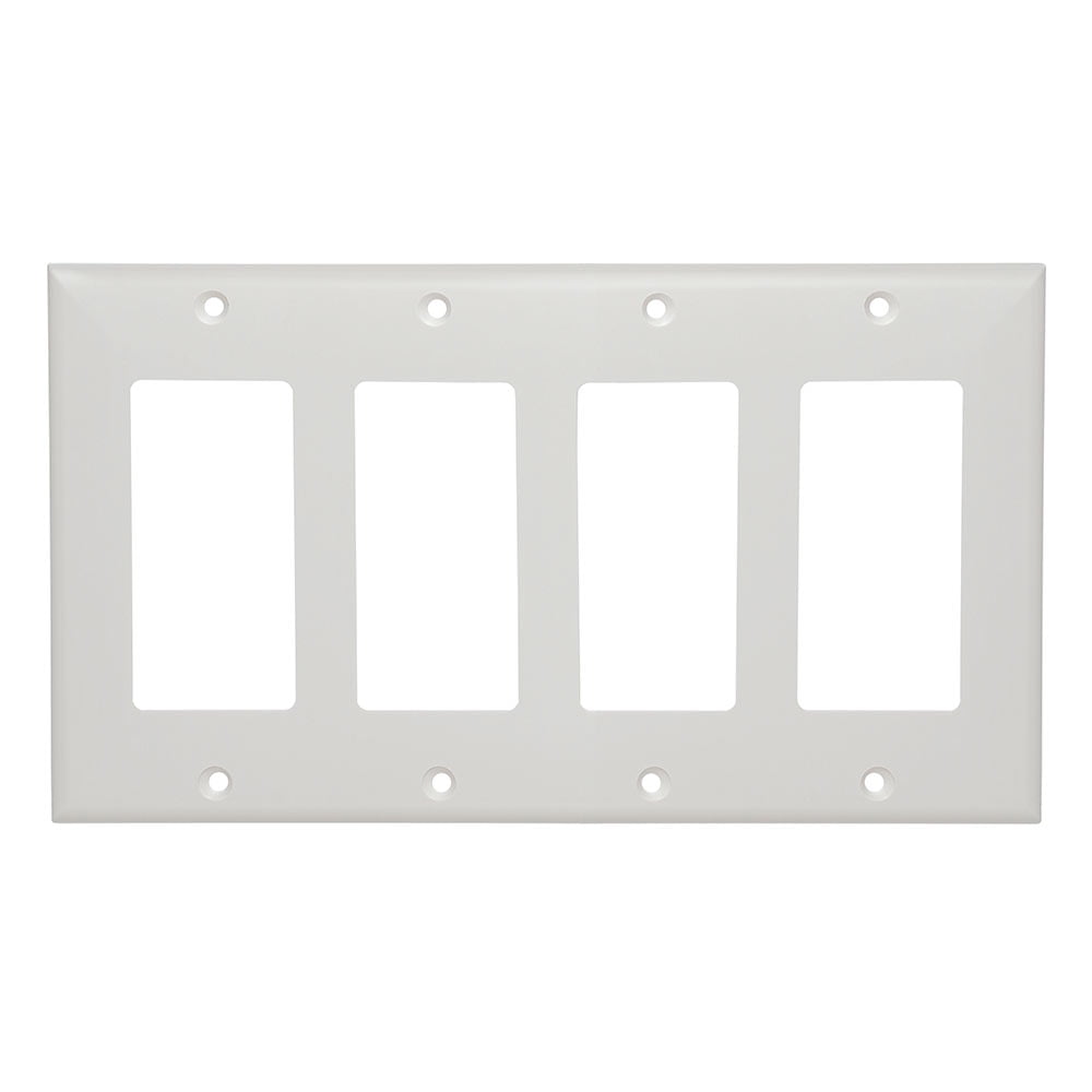Cmple - 4-Gang Decora Wall Plate Standard Size Decorator Light Switch ...