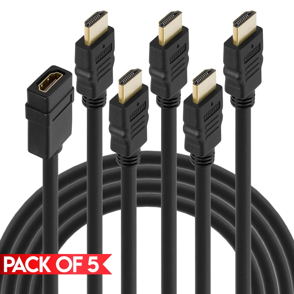 Cmple - [5 PACK] 10 FT HDMI Extender, HDMI Extension Cord, HDMI Male to ...