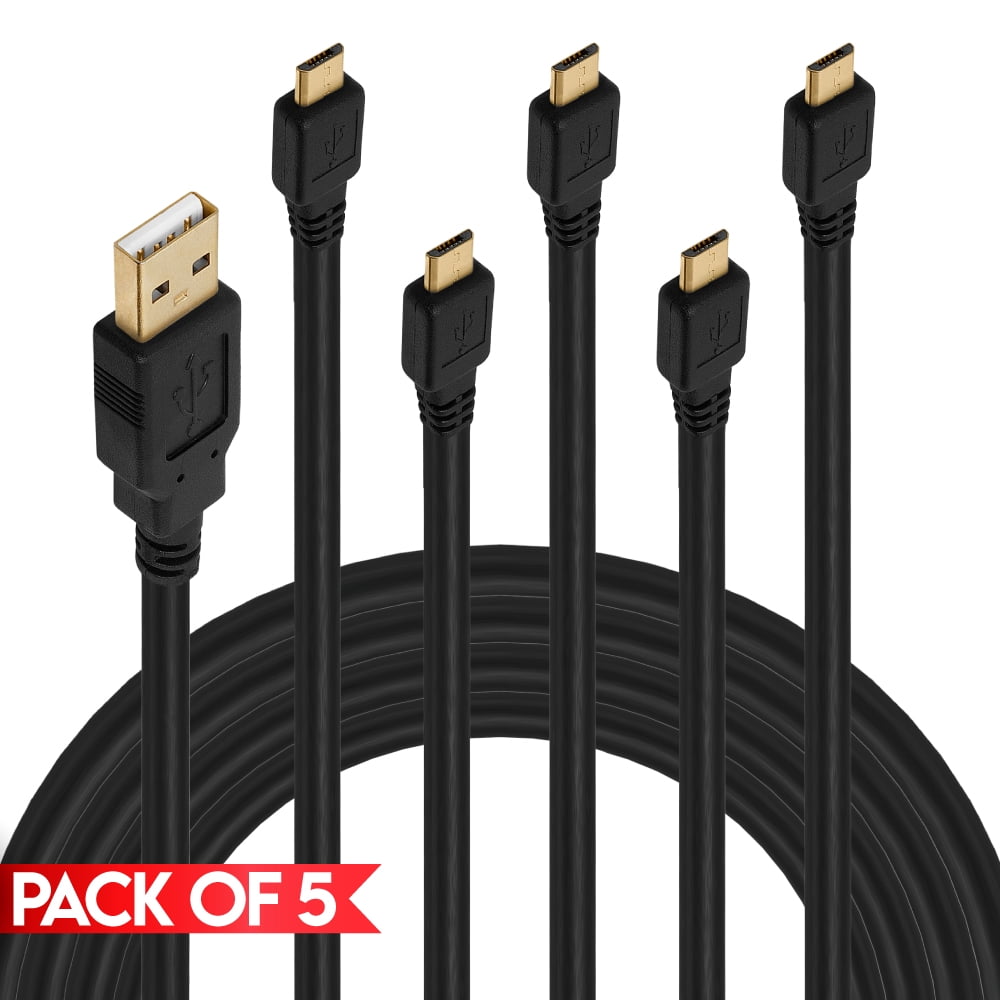 Cmple - [5 PACK] 3 Feet Micro USB 2.0 Cord, USB-A to Micro B Data ...