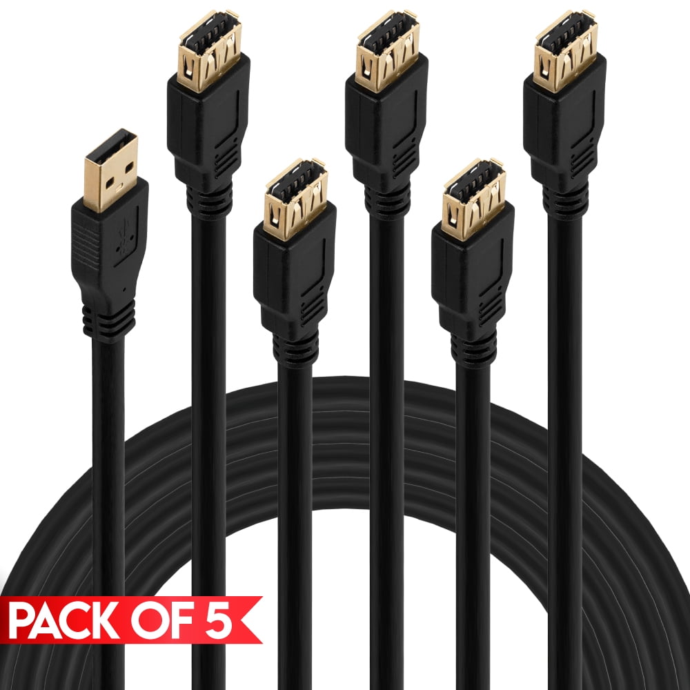 Cmple - [5 PACK] 6 Feet USB 3.0 Extension Cable, USB-A Male to Female ...