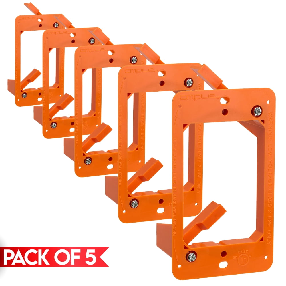 Cmple - [5 Pack] Low Voltage Mounting Bracket, 1 Gang Drywall Mounting ...
