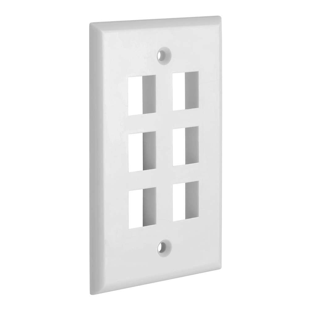 Cmple - 6 Port Keystone Wall Plate 1 Gang Wall Plate with Standard Size ...