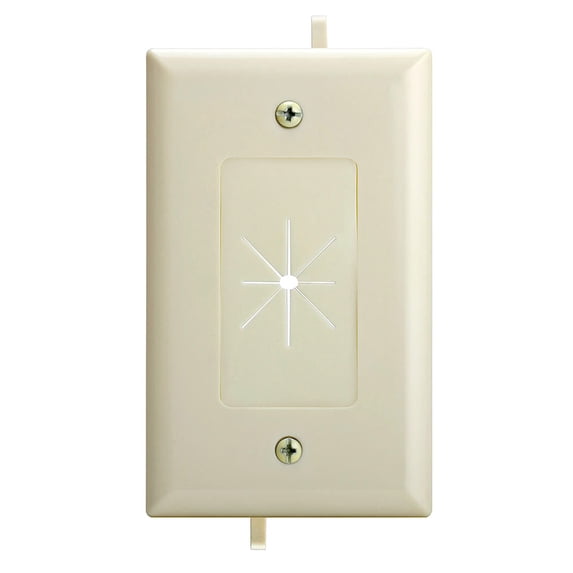 Cmple - Cable Plate with Flexible Opening, 1 Gang - Lite Almond ...