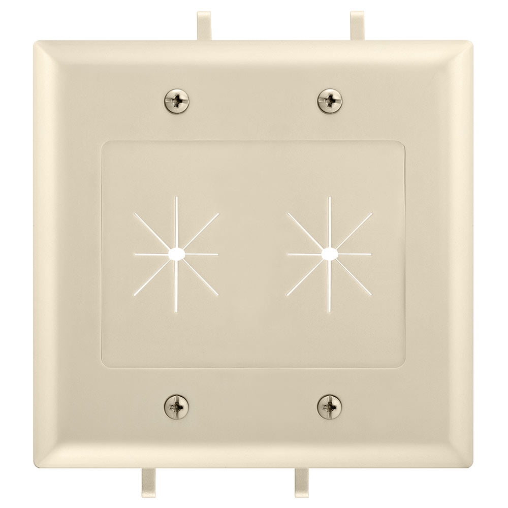 Cmple - Cable Plate with Flexible Opening, 2 Gang - Ivory - Walmart.com