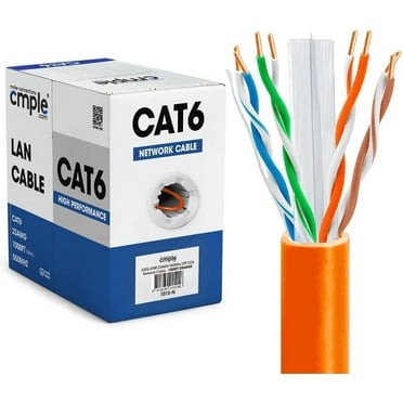 Big-A - Bulk Cat6 Cable 1000ft 23AWG Solid 4 Pair, Cat 6 Ethernet Cable Unshielded Twisted Pair ...