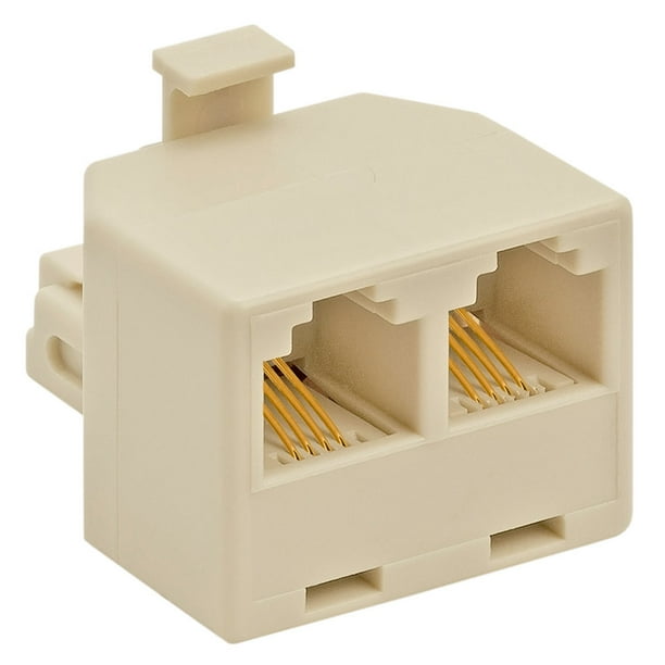 Cmple - Duplex Jack Adapter (Ivory, 4-conductor) - Walmart Business Supplies