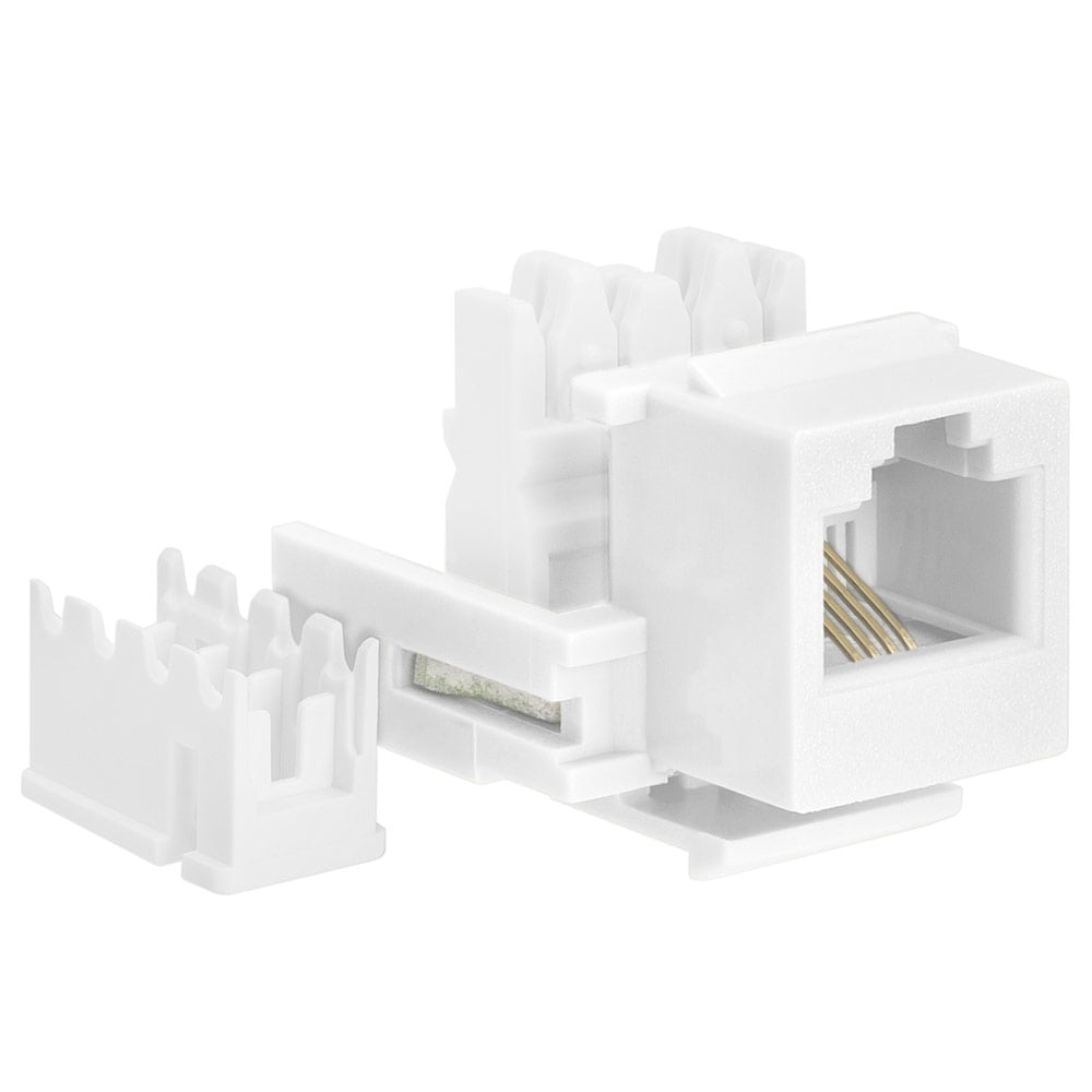 Cmple - RJ11 Keystone Jack (4-Conductor, White) - Walmart.com
