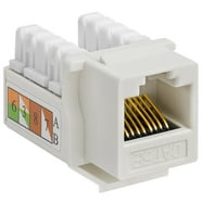 RJ45 Cat6 Keystone Jack 50-Pack 180° Horizontal UTP Ethernet Toolless ...