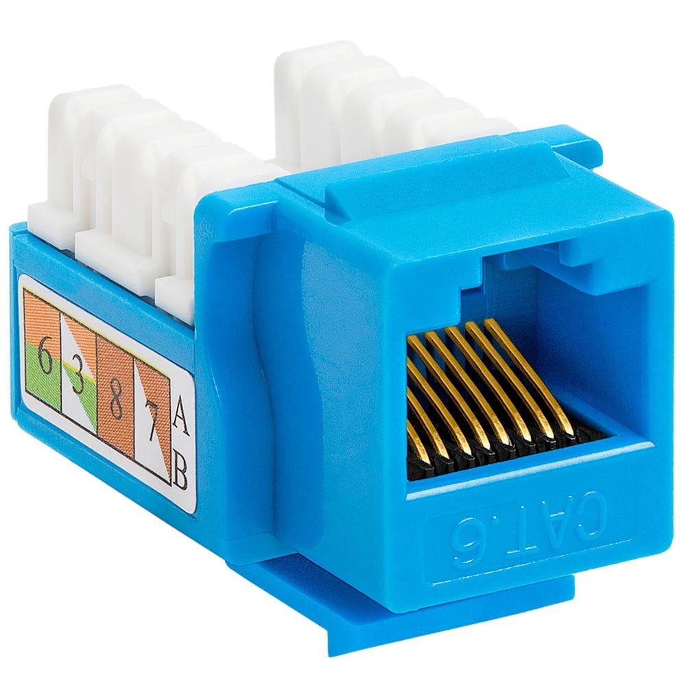 Cmple - RJ45 Keystone Jack 90 Degree Cat6 Keystone Jack Insert Punch ...