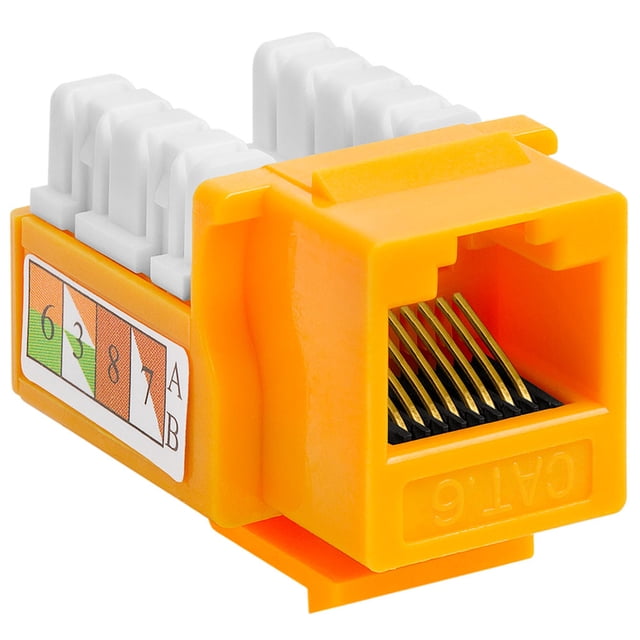 Cmple - RJ45 Keystone Jack 90 Degree Cat6 Keystone Jack Insert Punch ...