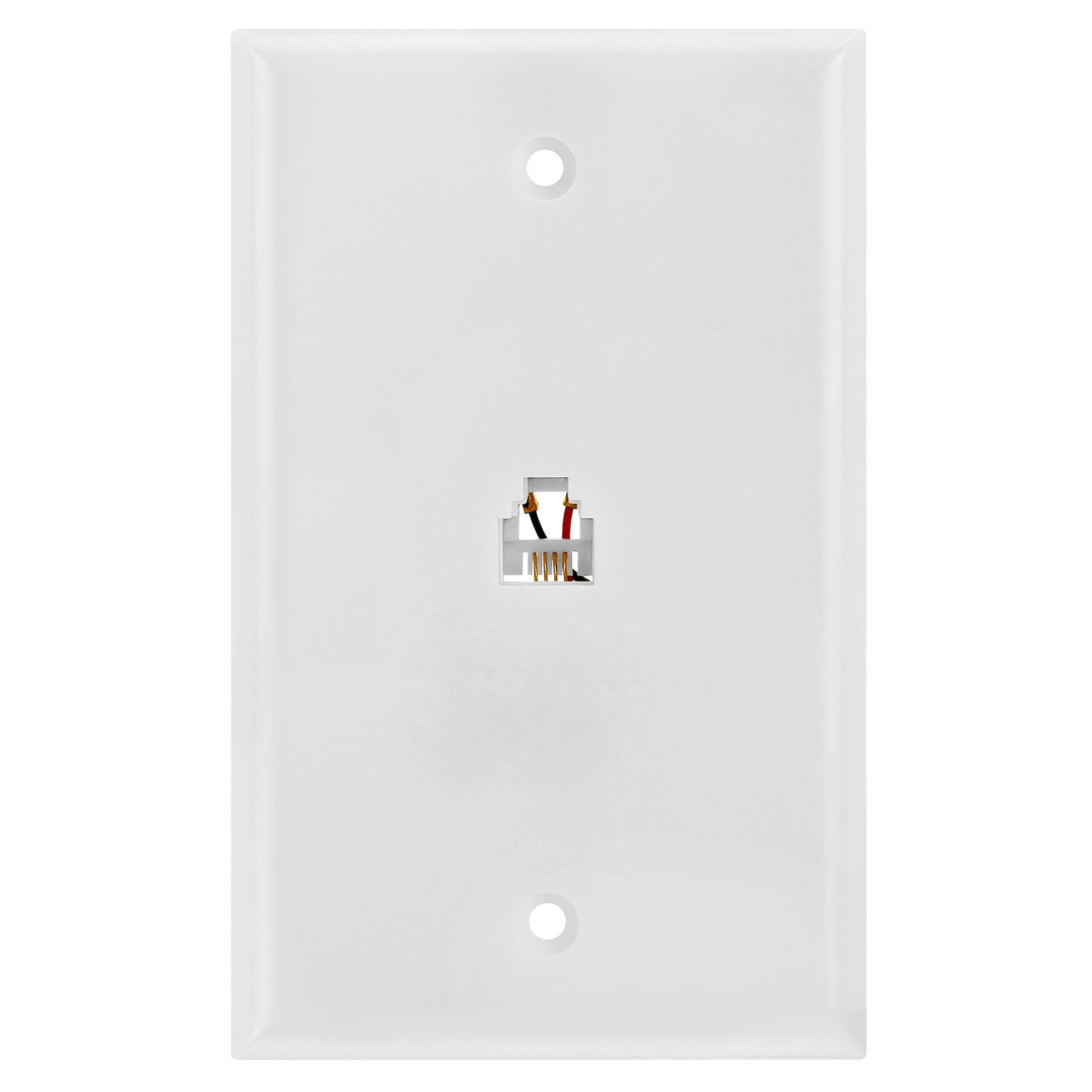 Cmple - Single RJ11 Connector with 4 Conductors Phone Wall Plate Jack ...