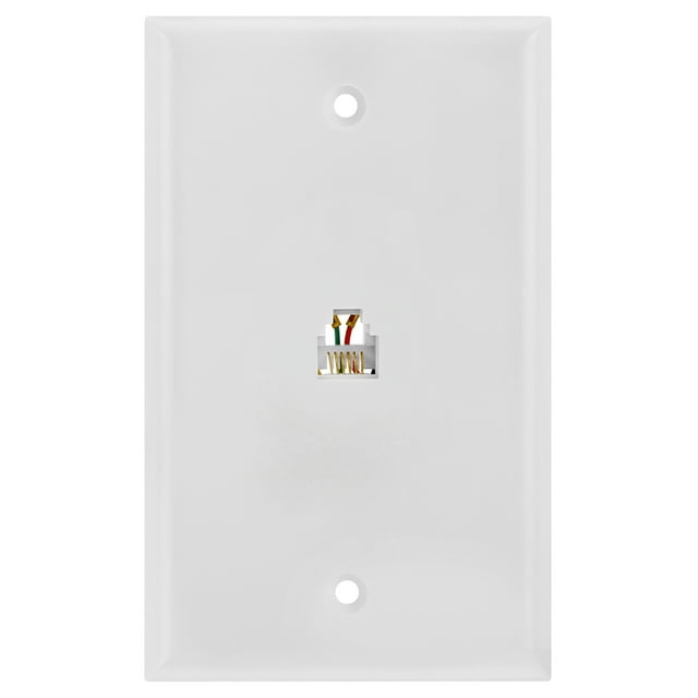 Cmple - Single RJ11 Connector with 6 Conductors Phone Wall Plate Jack ...