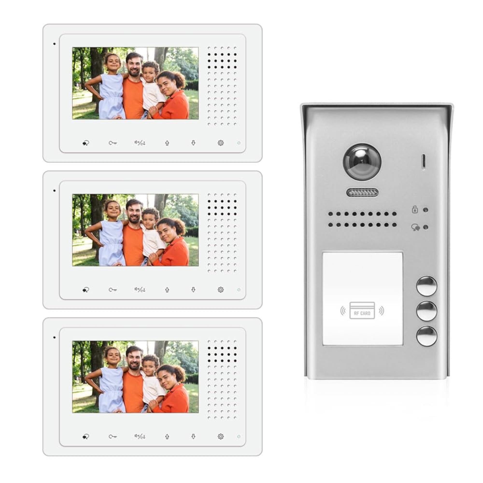Cmple Video Intercom Entry System Dk43331S/Id - 3 Apartment Audio/Video ...