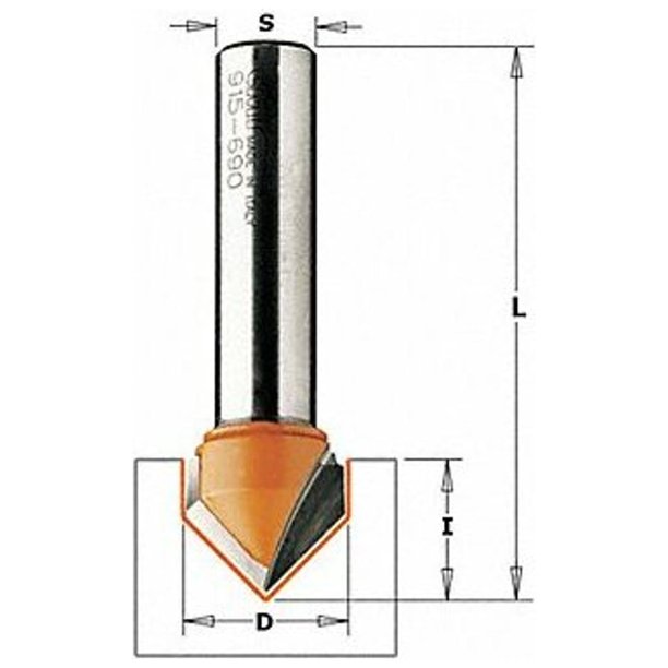 CMT Profile Router V Groove Cut Drill Bit, 2" x 6" x 2", 0.1 lb ...