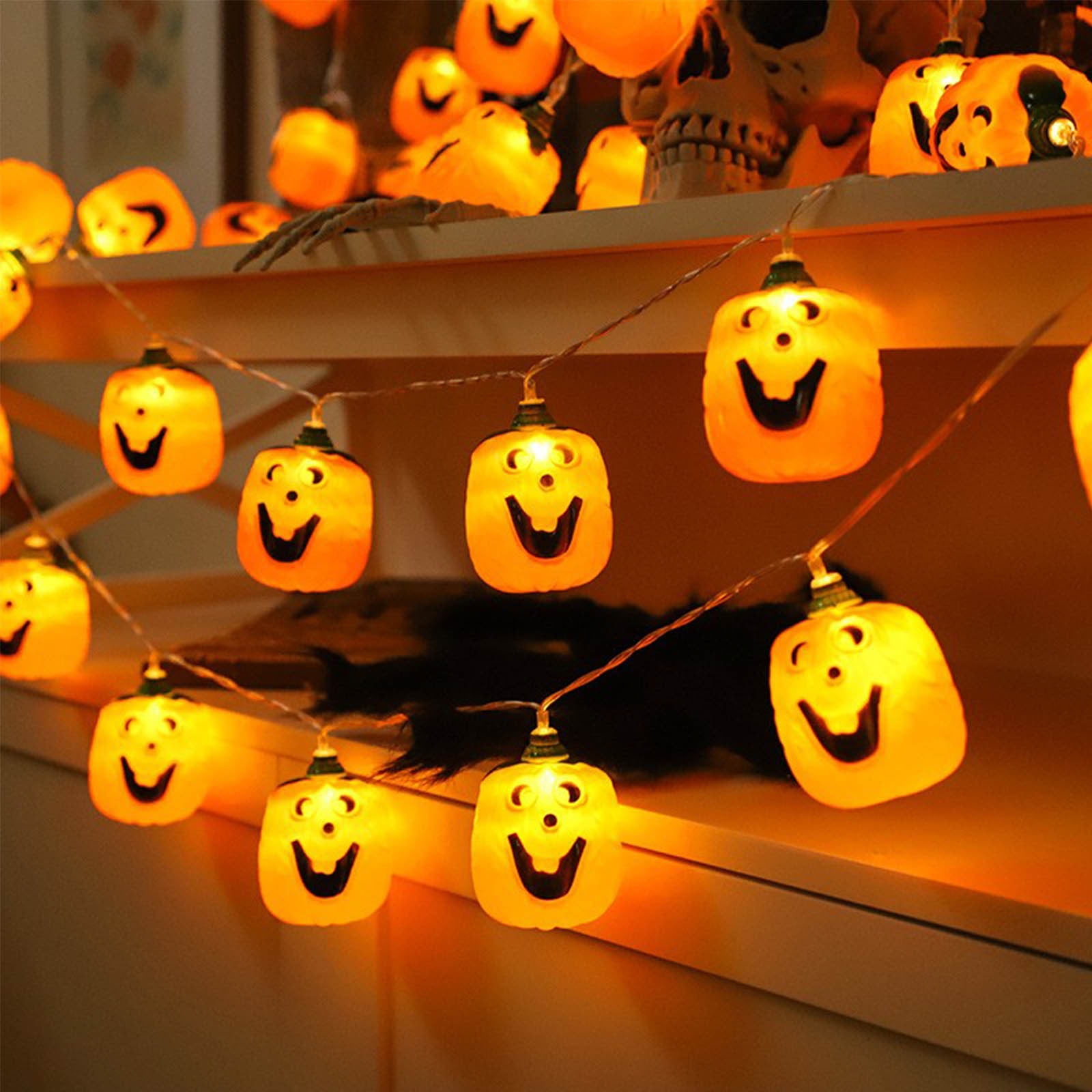 Cmunyle 2024 Led Halloween String Lights,Battery Operated Pumpkin String Lights 1.5M 10 Lights ...