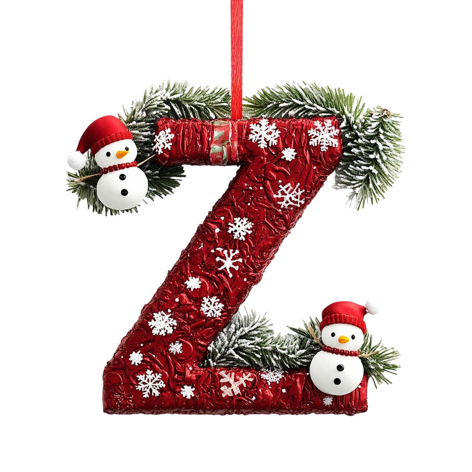 Cmunyle Alphabet Christmas Decor 26 Letters Acrylic Hanging Ornaments ...