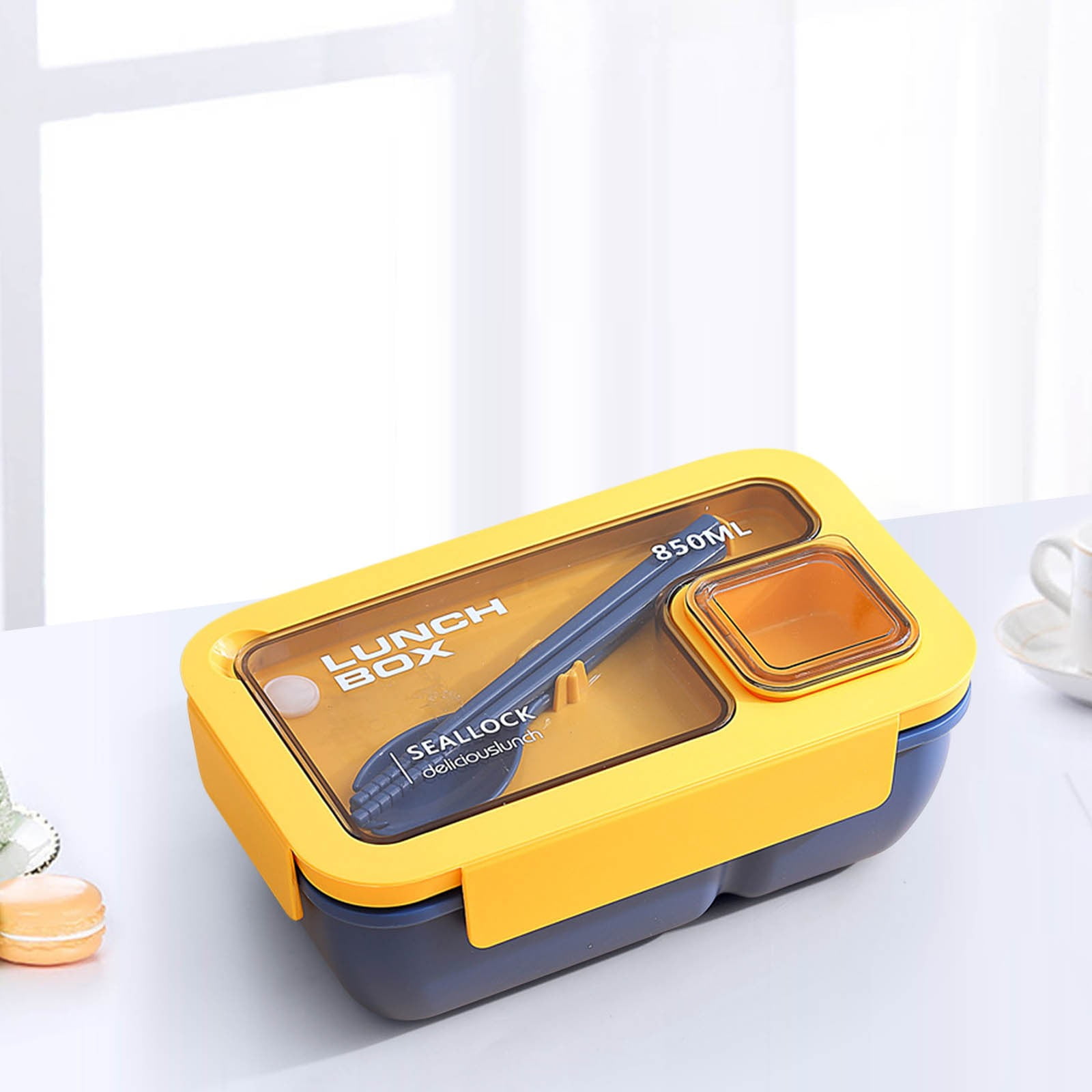 Cmunyle Bento Box,Snackle Box Container Portable Plastic Partition ...