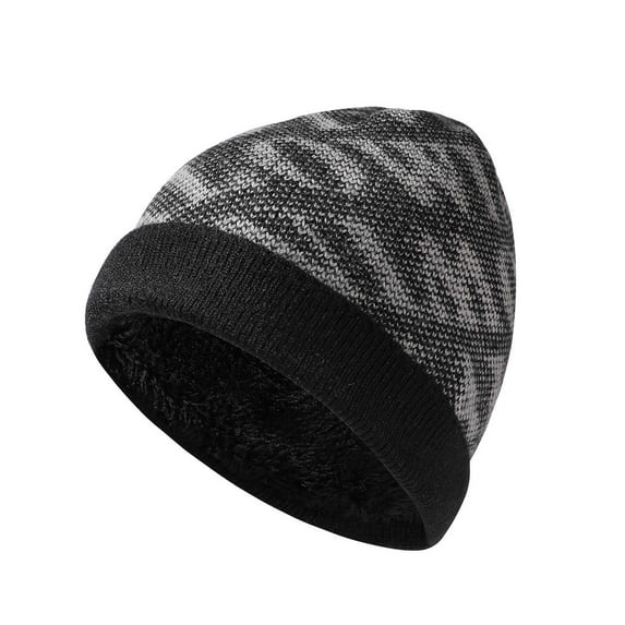 Cmunyle Black Women'S Fashion Winter Double Layer Thick Hat Integrated ...