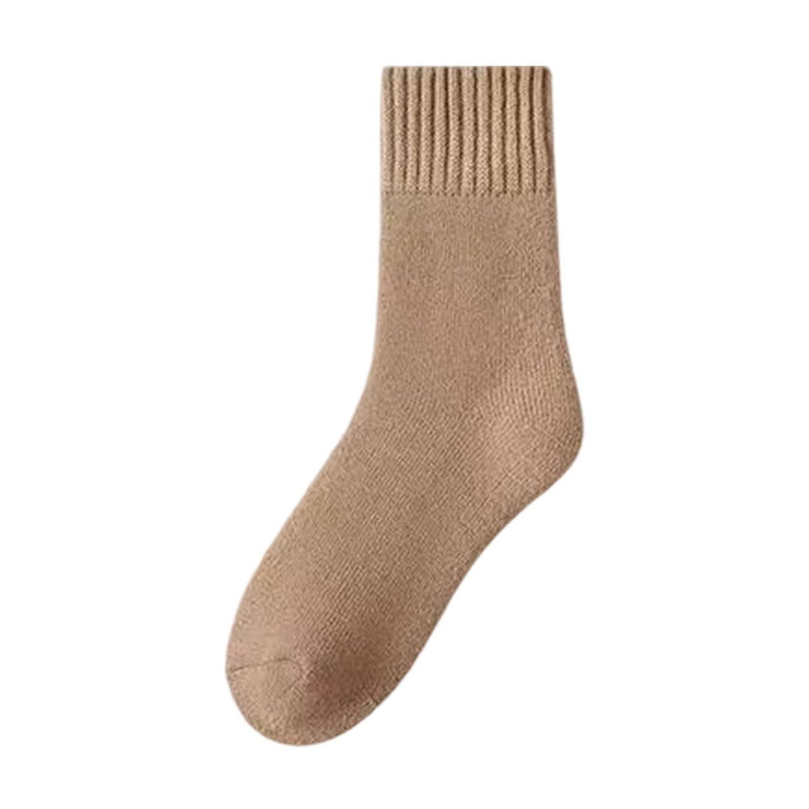 Cmunyle Brown Thickened Fuzzy Mid-Calf Maternity Socks For Women Winter ...