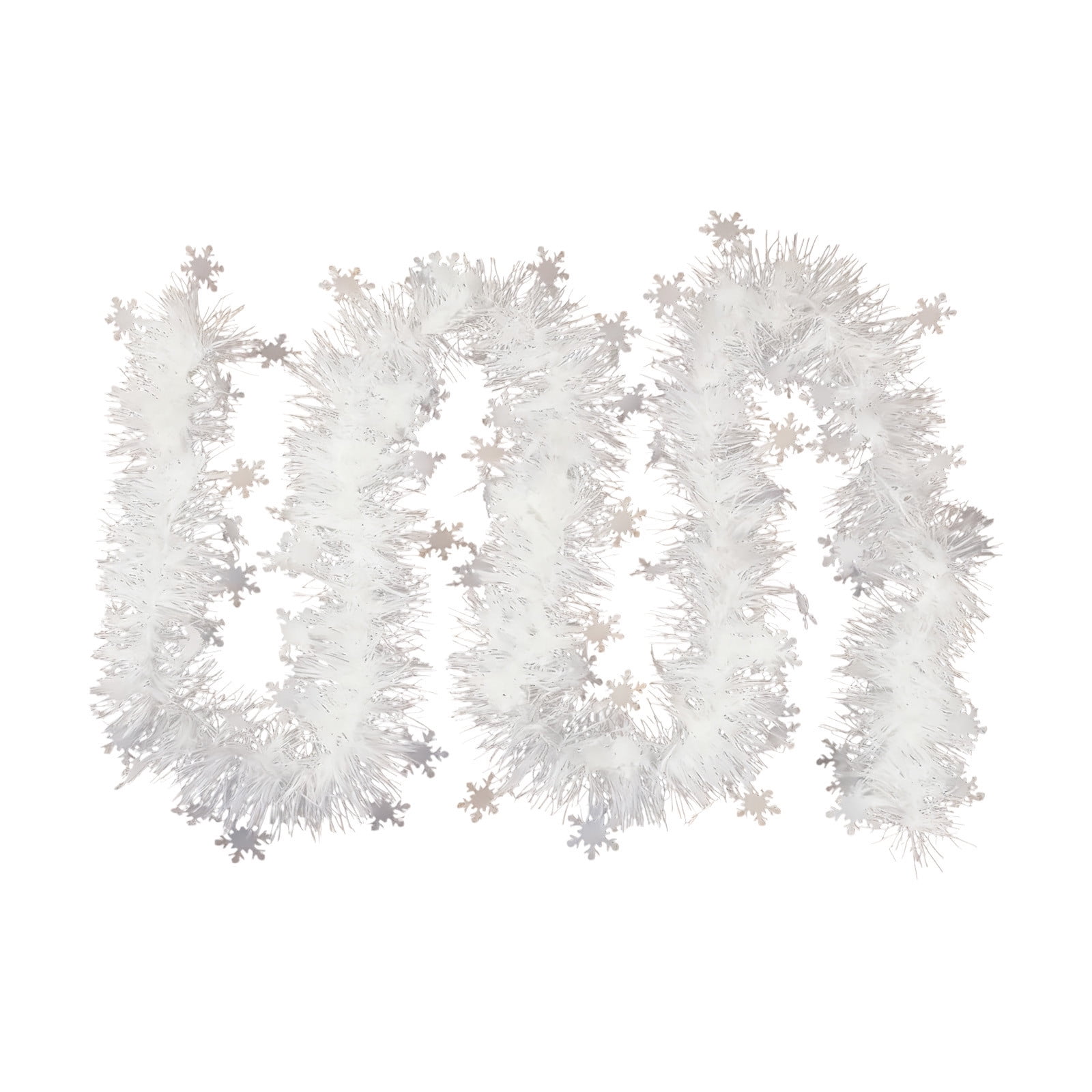 Cmunyle Christmas Garland White Snowflake Glitter Hanging Decoration ...