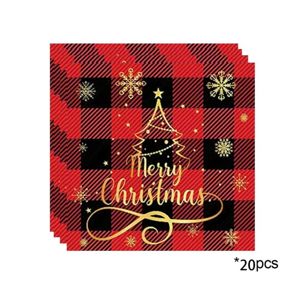 Cmunyle Christmas Party Supplies Disposable Paper Napkins Holiday ...