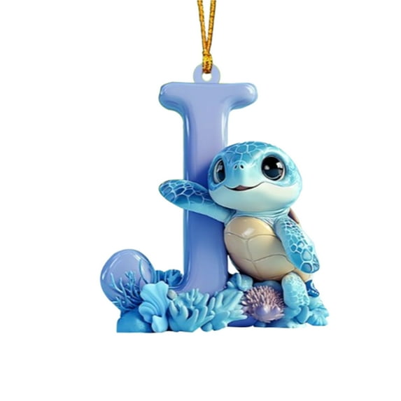 Cmunyle Cute Turtle Shaped Letter Ornament D Alphabet Sea Turtle Design ...