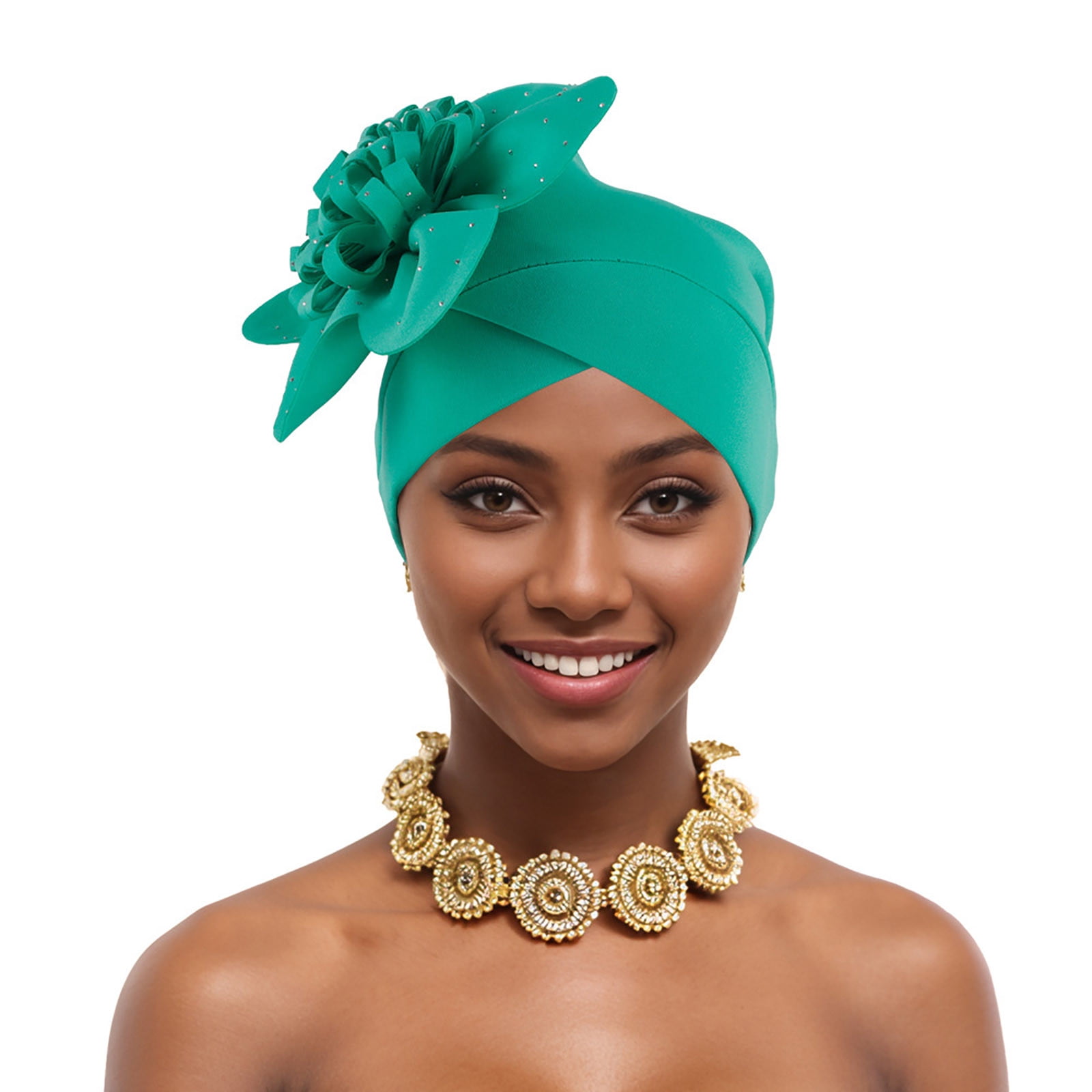 Cmunyle Fashion Air Layer Head Scarf For Women Side Panel Floral Design ...