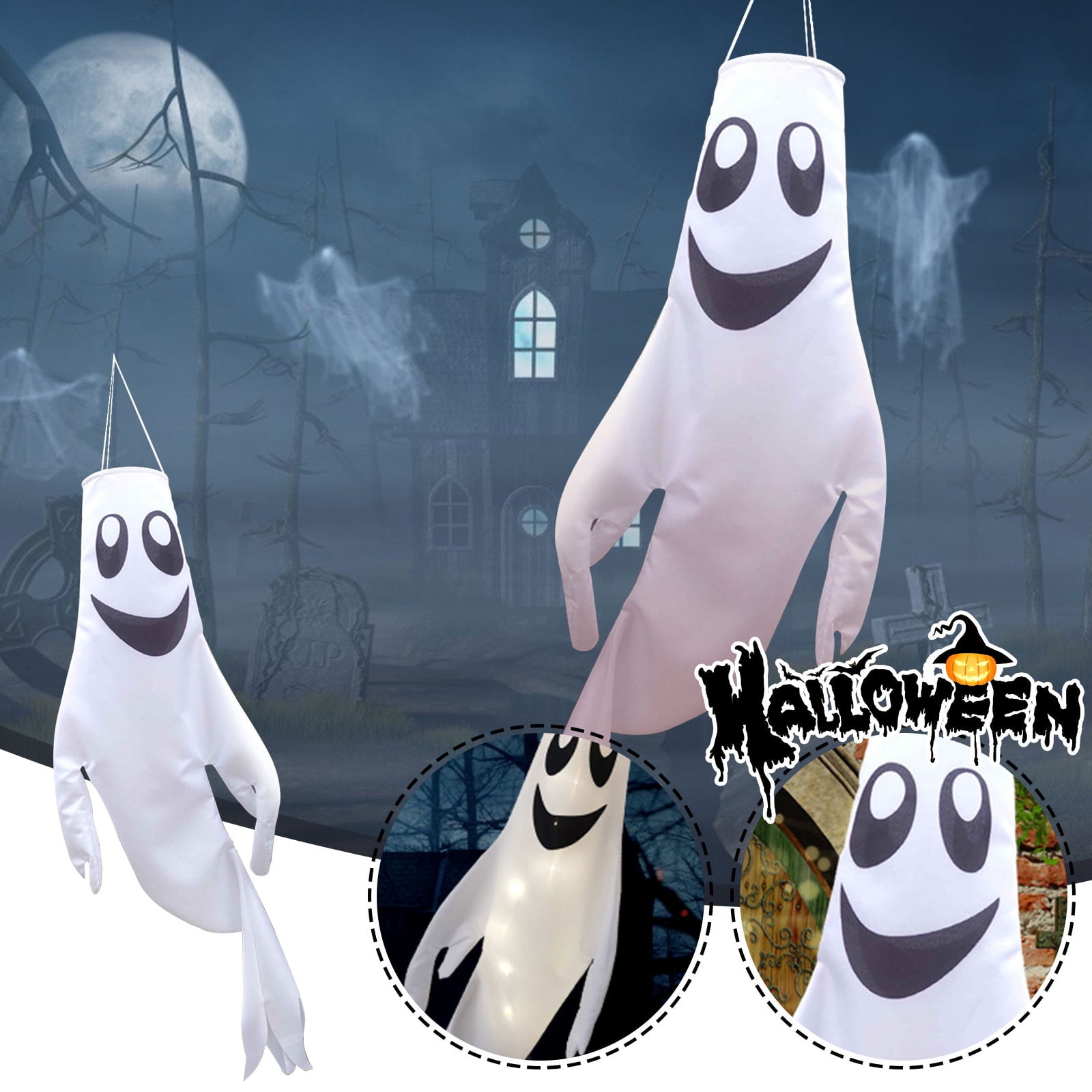 Cmunyle Halloween Ghost Windsock,Halloween Hanging Decoration,Halloween ...