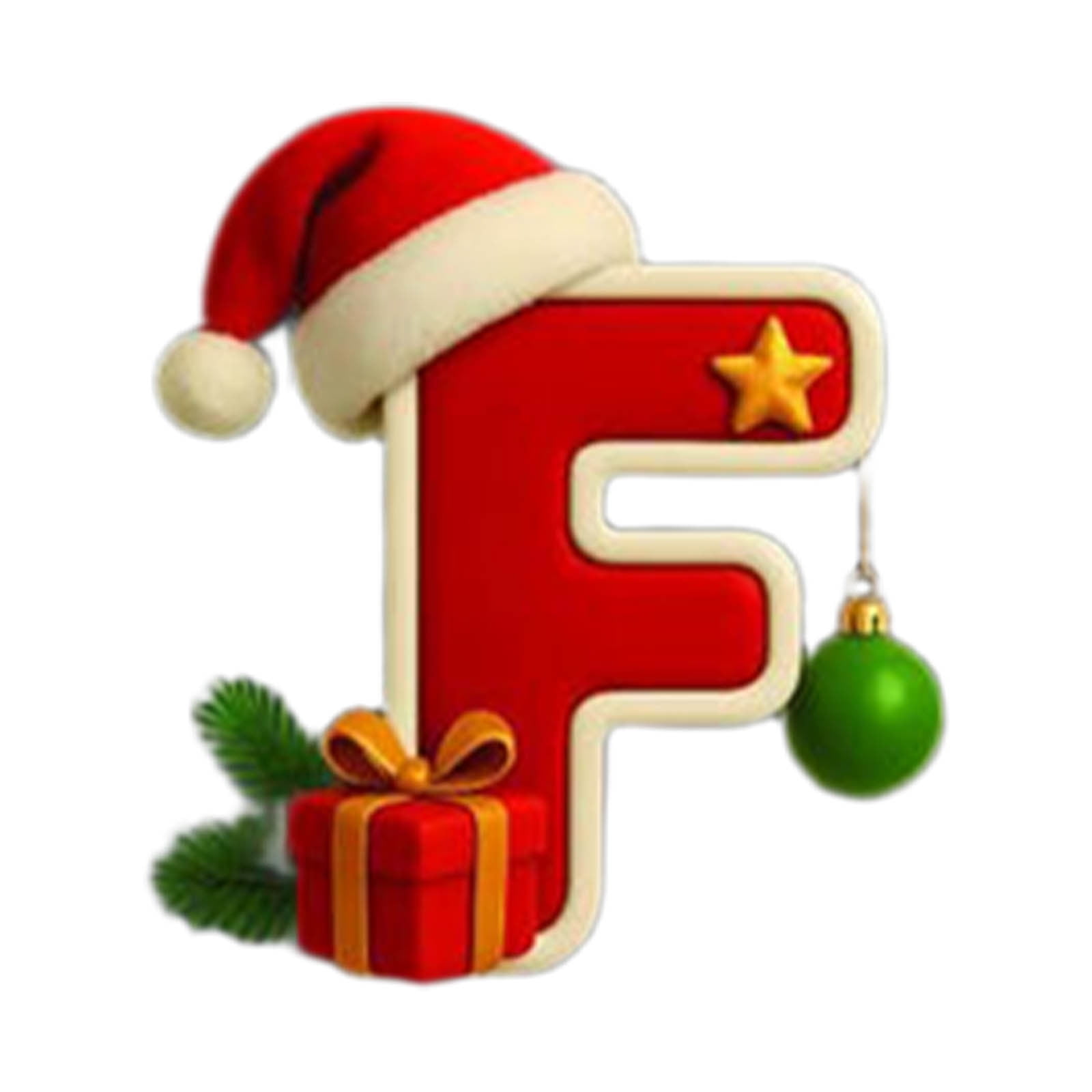 Cmunyle Letter F 2D Acrylic Christmas Alphabet Pendant Ornament For ...