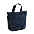 Cmunyle Navy Mesh Beach Bag Handheld Zipper Toiletry Organizer for ...