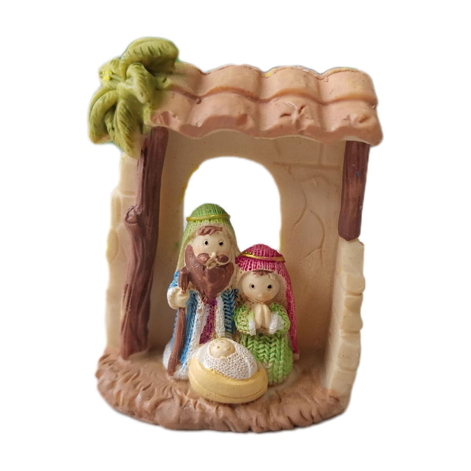 Cmunyle Small Jesus Nativity Scene Figurine Set B Christmas Desktop ...