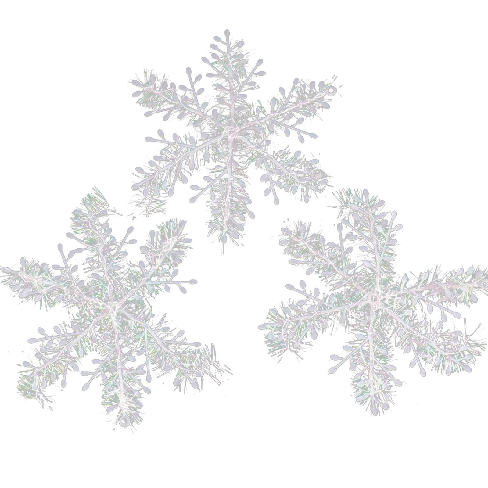 Cmunyle White Snowflake Christmas Tree Decorations Set Of 3 Pieces For ...