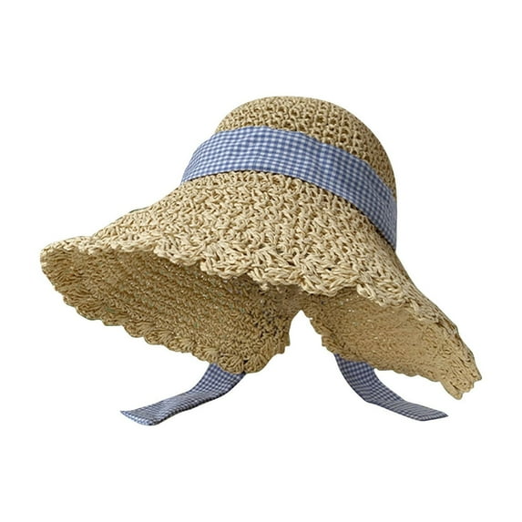 Cmunyle Wide Brim Straw Hat For Women Sun Protection Summer Beach ...