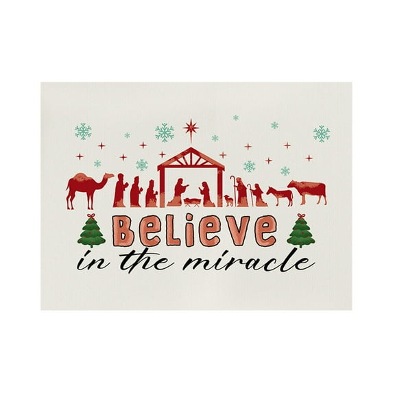 Cmunyle Winter Christmas Tree Placemat Style C 12X18 Inches Holiday ...