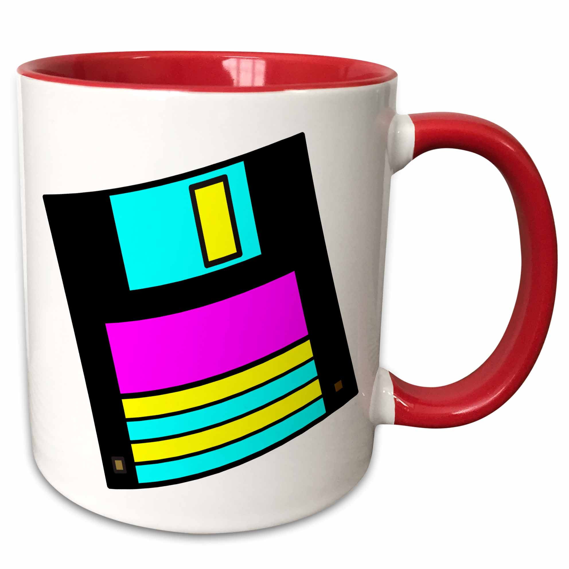 3drose, Cmyk Retro Floppy Disk Icon Vector Cartoon, 11oz Two-tone Red ...