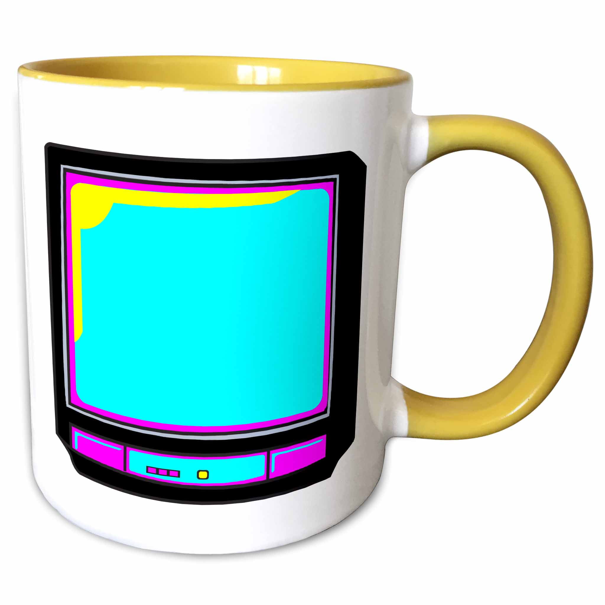 3drose, Cmyk Retro Television Tv Set Vector Cartoon, 11oz Two-tone ...