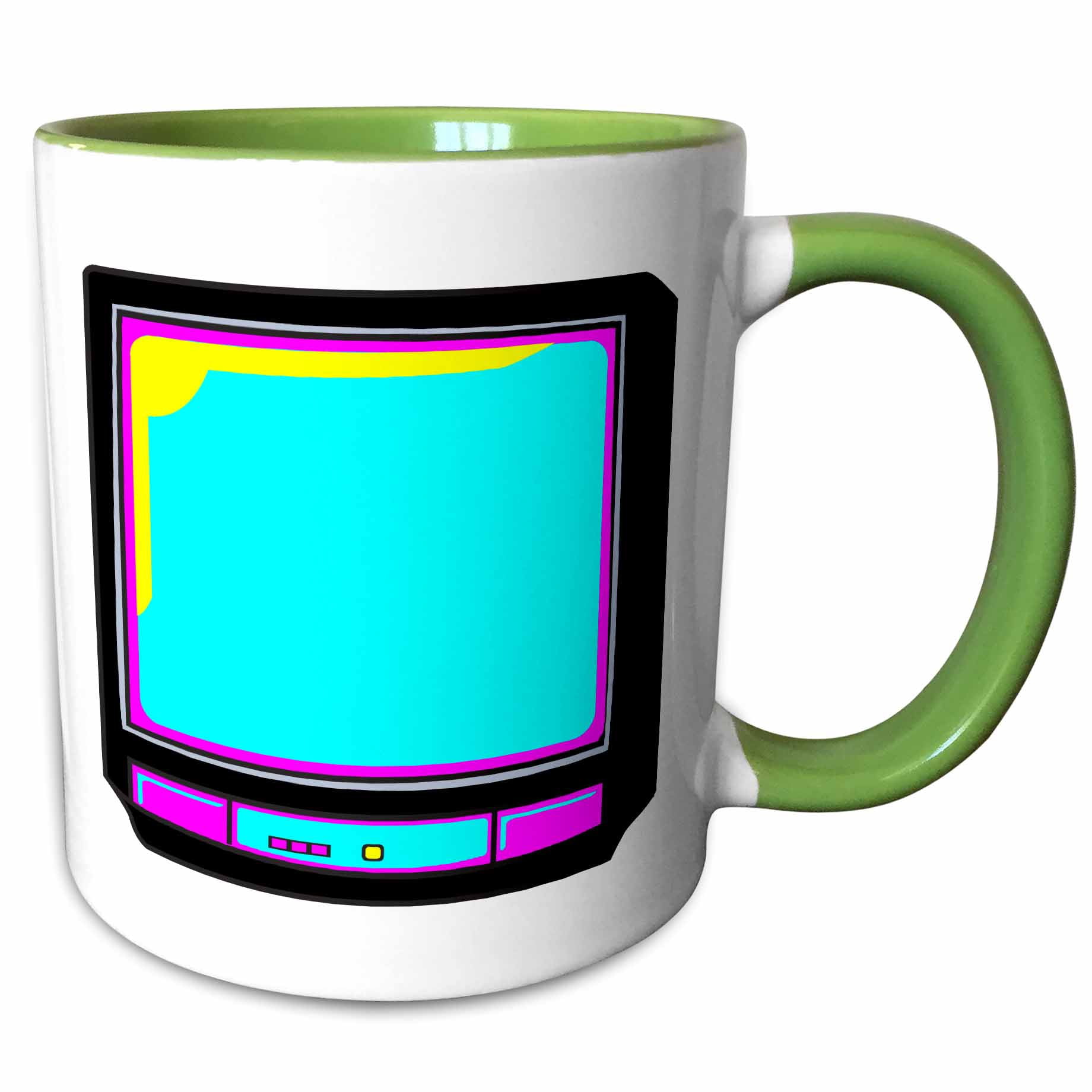 3drose, Cmyk Retro Television Tv Set Vector Cartoon, 15oz Two-tone ...