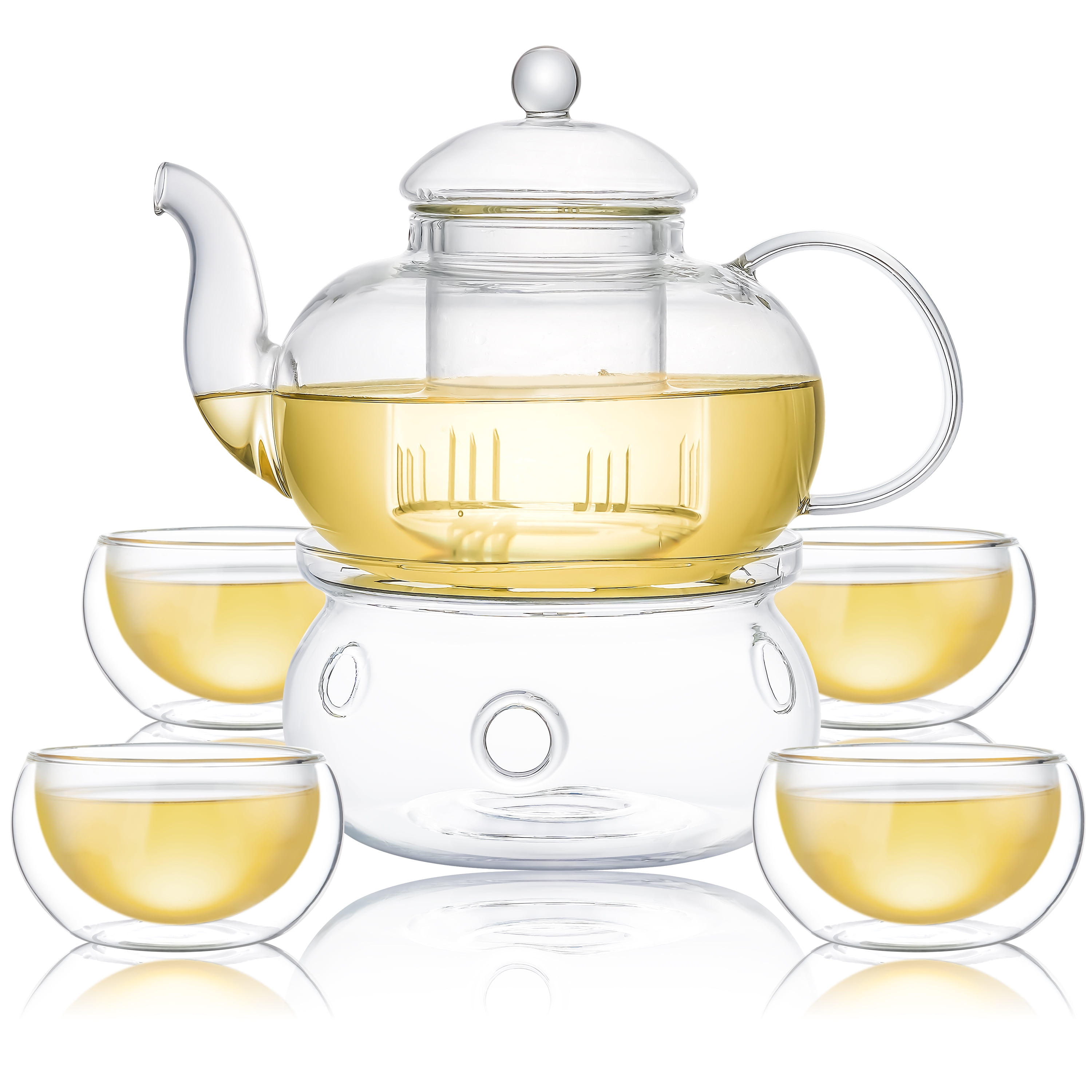CnGlass 33.8oz Glass Teapot with Removable Infuser,Stovetop Safe Tea ...