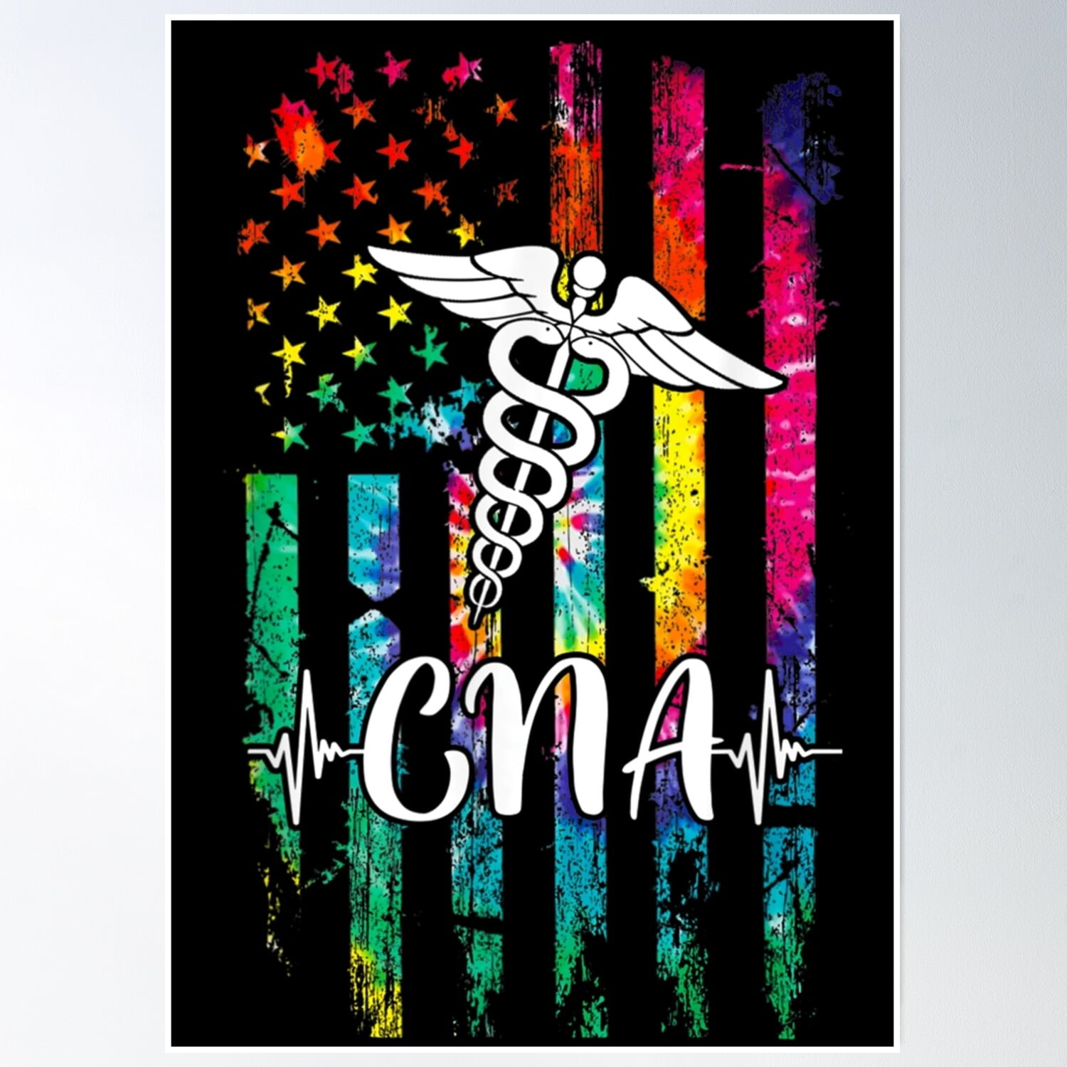Cna Colorful Flag - Cna Nursing Poster Wall Art, Modern Wall Decor ...
