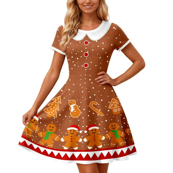 Cnbwig Christmas Gifts for Ladies Casual Short Sleeve Xmas Floral ...