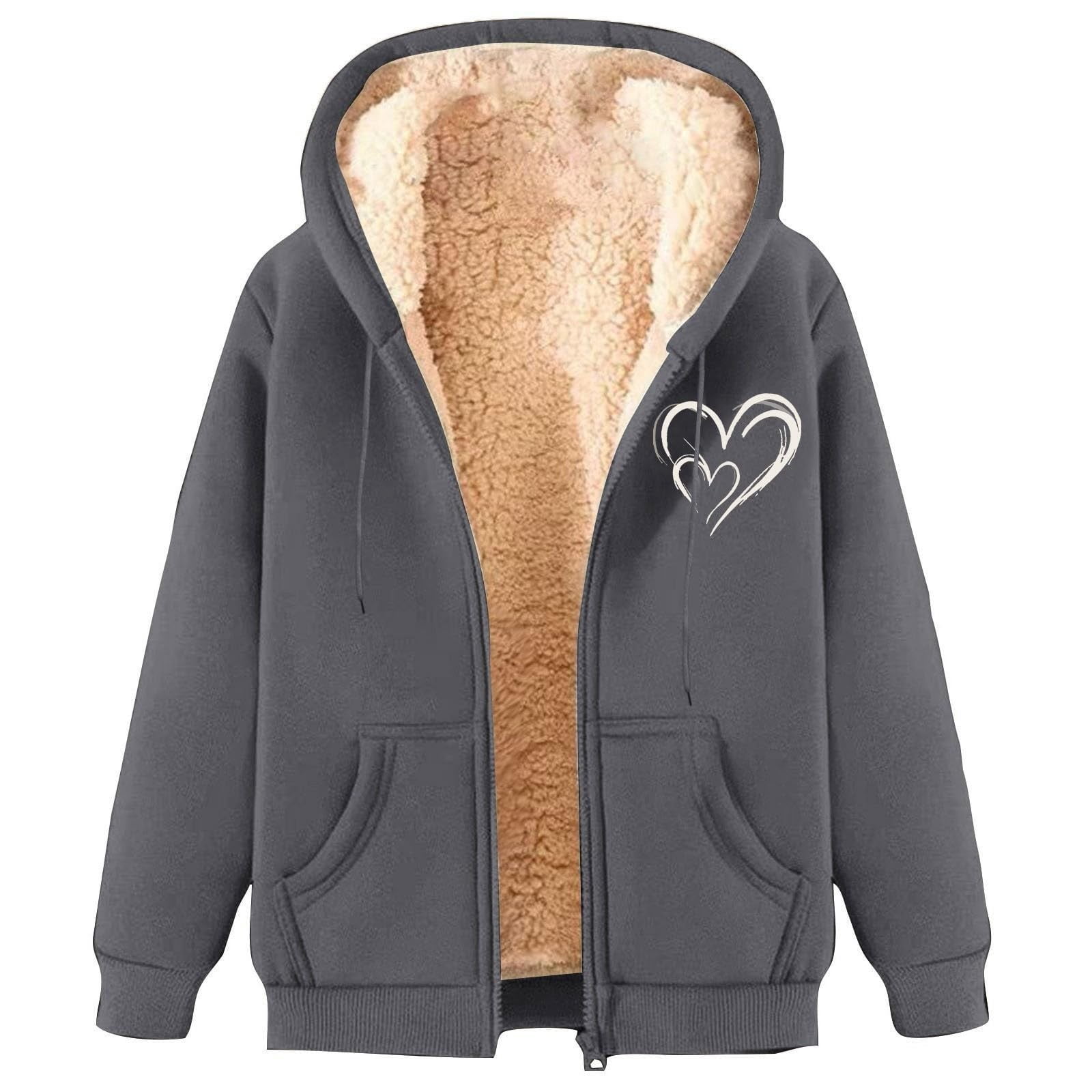 Cnbwig Jacket Women's Coat Heavyweight Hooded Jacket Winter Warm Lined ...