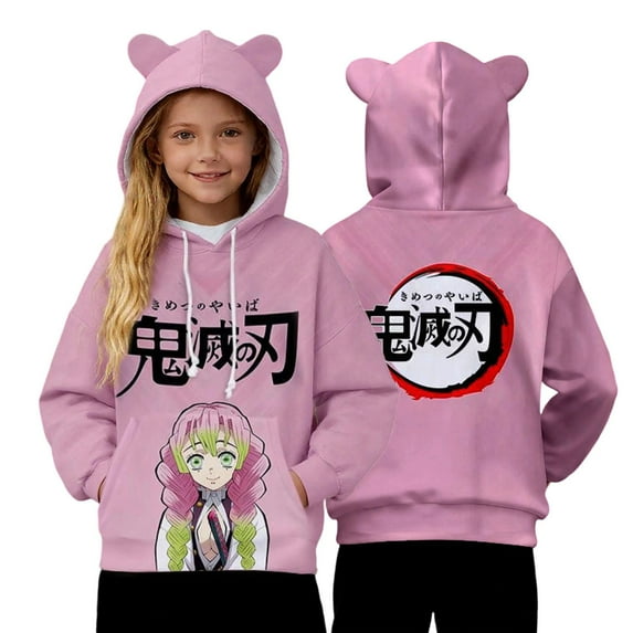 Cnbwig Girl's Anime Hoodie Demon Slayer Printed Pullover Jacket Loose ...