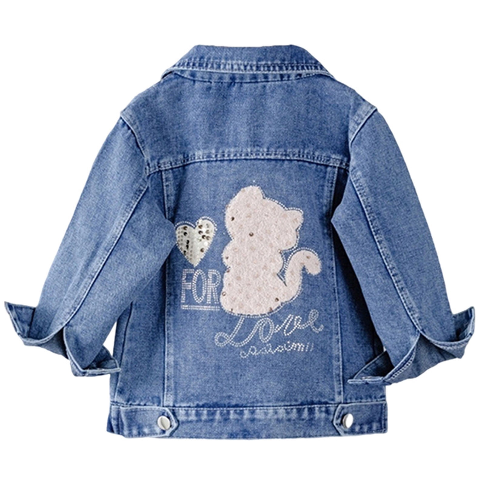 Cnbwig Girls' Winter Coat Casual Jacket Bow Embroidery Cute Denim ...