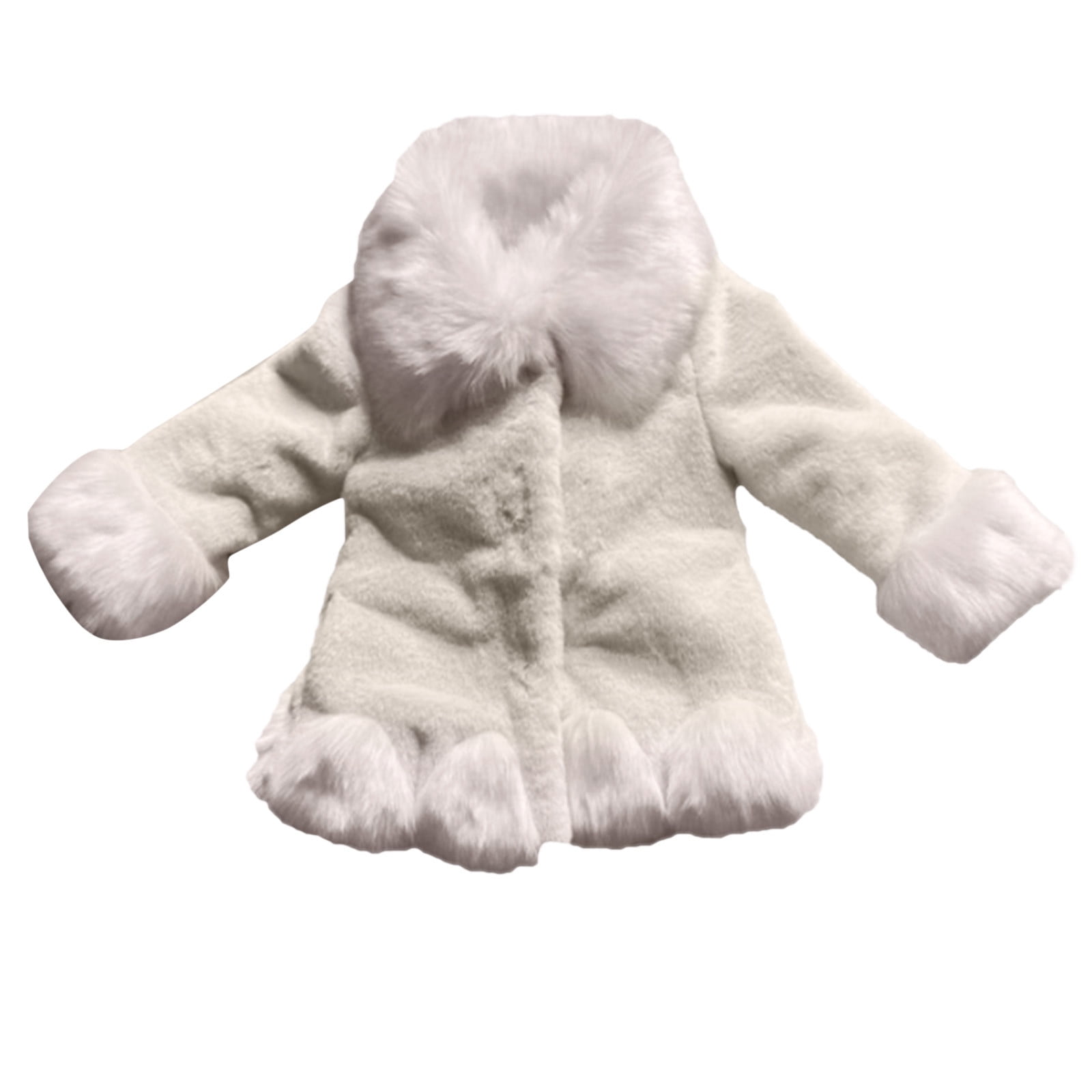 Cnbwig Jackets for Girls Winter Coats Toddler Solid Color Furry Jacket ...